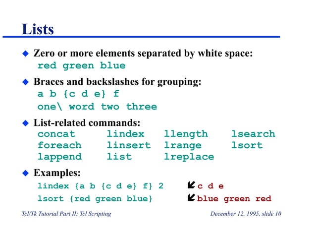 tcl.ppt | Programming Languages | Computing