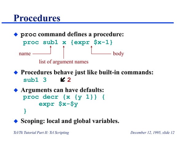 tcl.ppt | Programming Languages | Computing