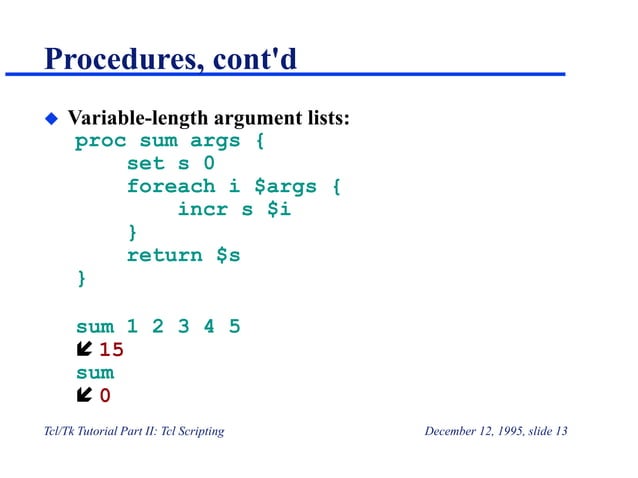 tcl.ppt | Programming Languages | Computing