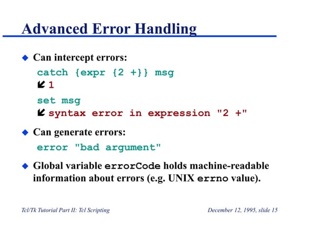 tcl.ppt | Programming Languages | Computing