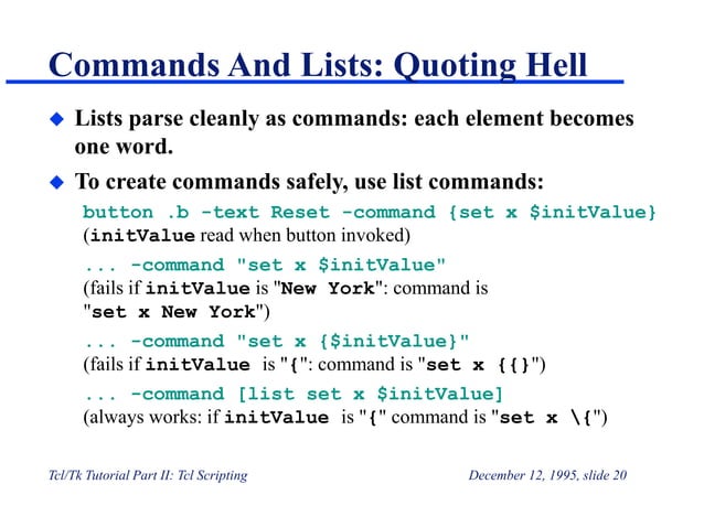 tcl.ppt | Programming Languages | Computing