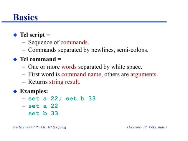 tcl.ppt | Programming Languages | Computing