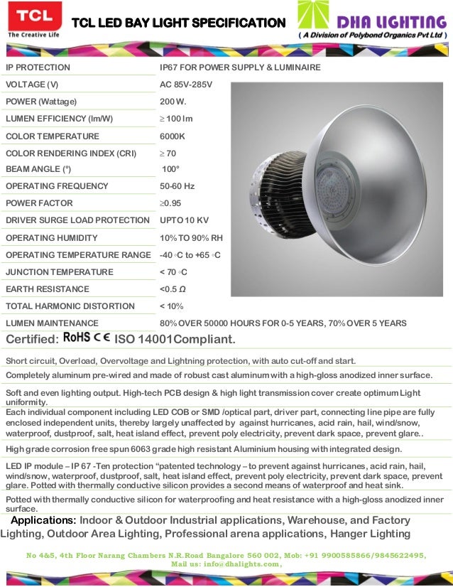 TCL LED BAY Lights from DHA Lighting