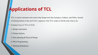 TCL P.pptx tool command language tcl tcl | PPT