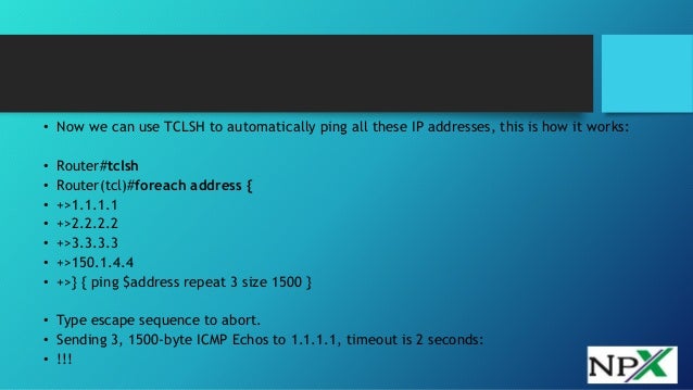 Tclsh And Macro Ping Test On Cisco Routers And Switches