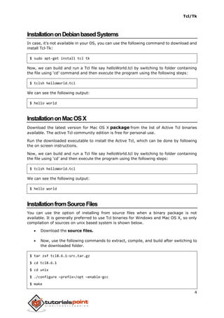 Tcl tk tutorial | PDF