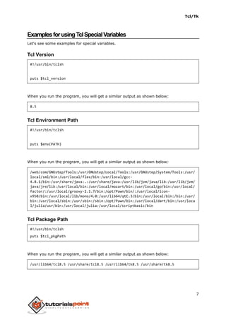 Tcl tk tutorial | PDF