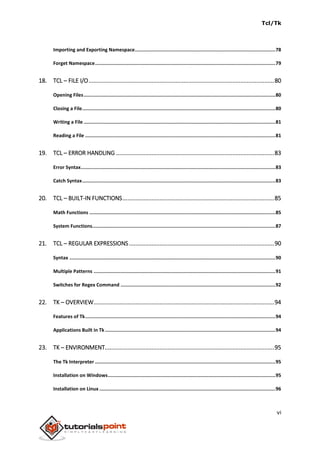 Tcl tk tutorial | PDF