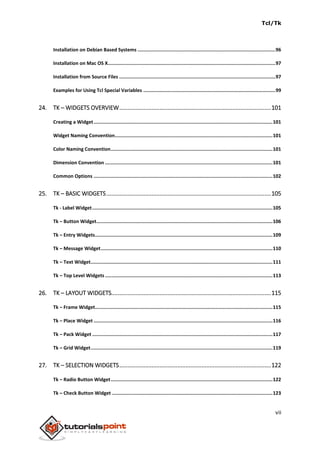 Tcl tk tutorial | PDF