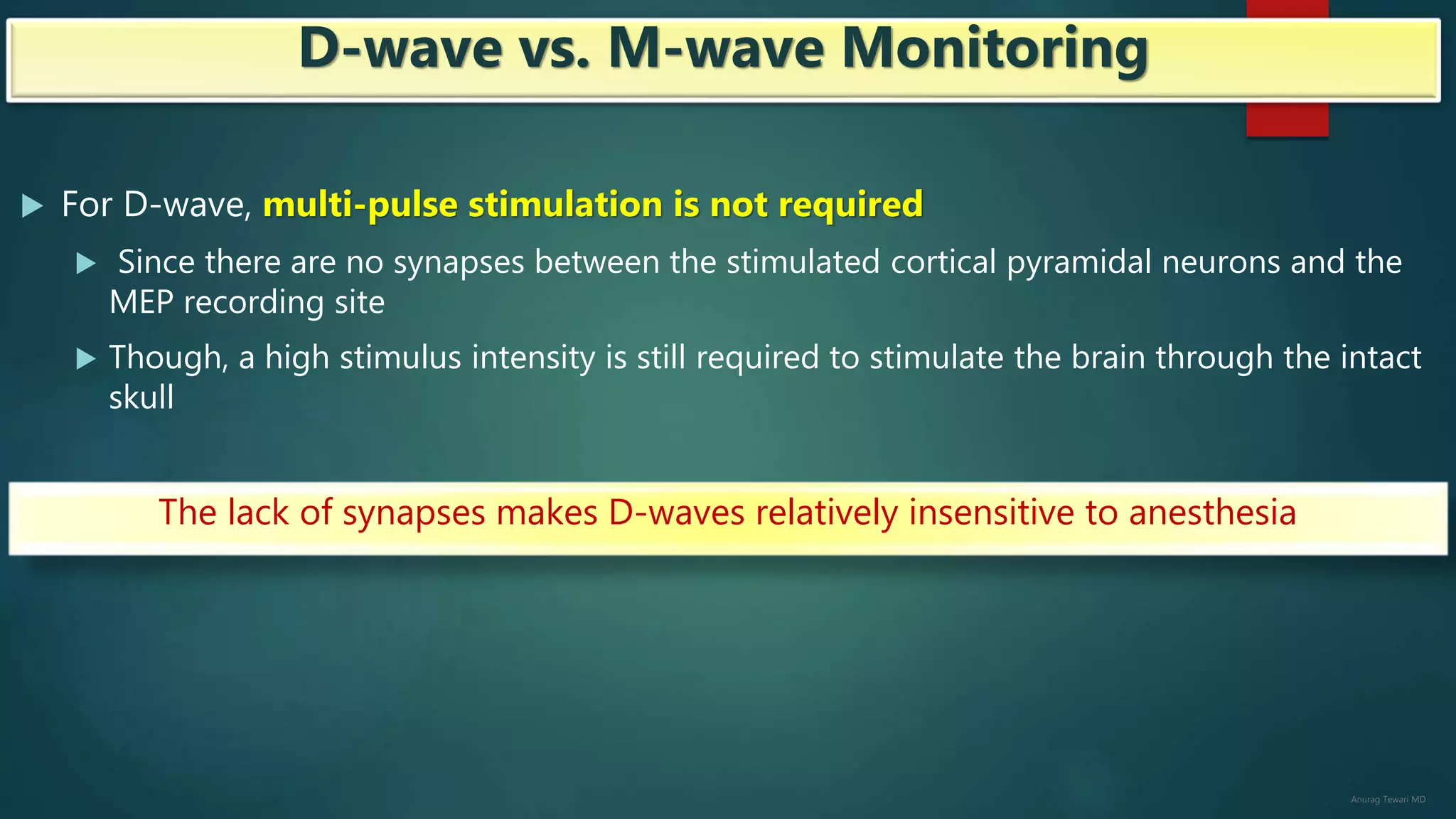 Transcranial Motor Evoked Potentials Monitoring per aACNS guidelines | PPTX