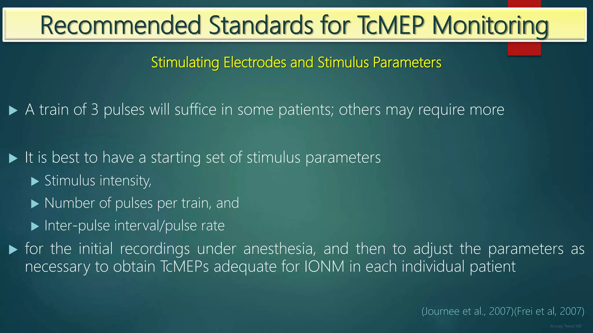 Transcranial Motor Evoked Potentials Monitoring per aACNS guidelines | PPTX