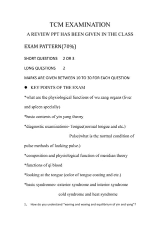 Tcm Examination | PDF
