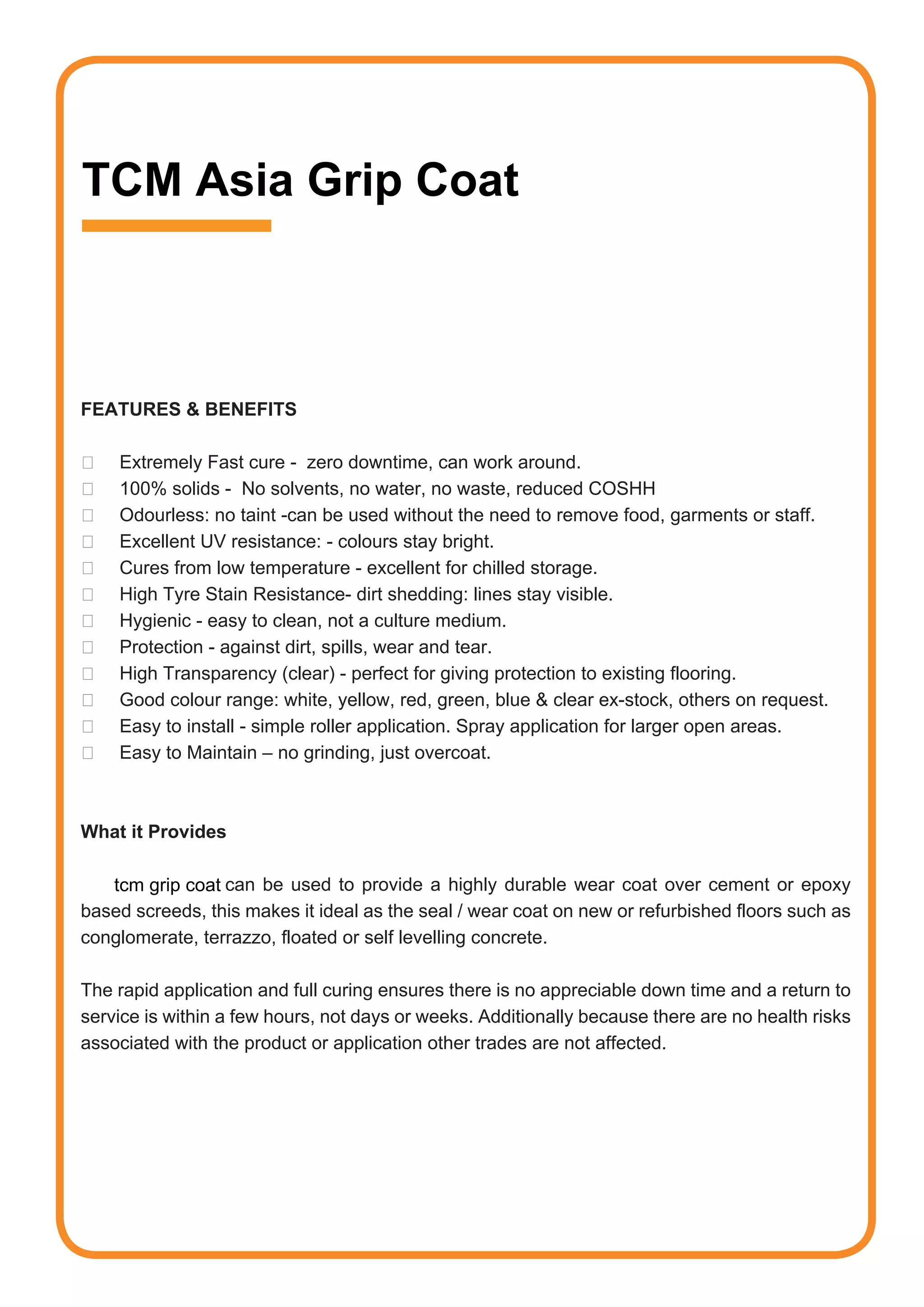 TCM Asia Grip Coat | PDF