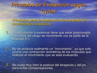 Técnica de cyriax REHABILITACION | PPT