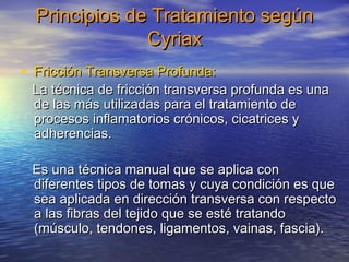 Técnica de cyriax REHABILITACION | PPT