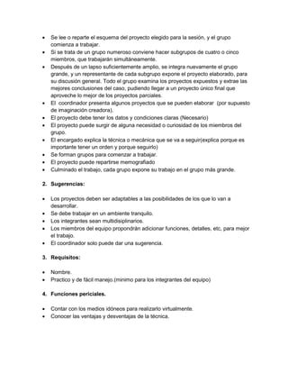 Técnica de los proyectos de visión futura | DOCX