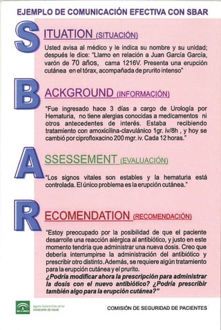 Técnica SBAR | PDF