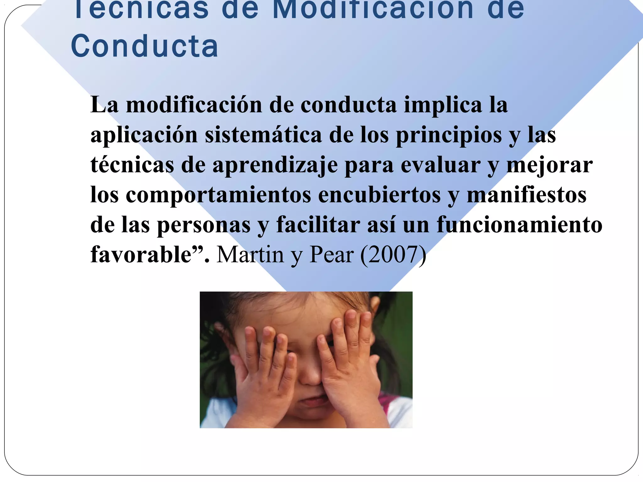 Técnicas de modificación de conducta | PPT