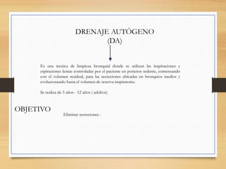 TÉCNICAS DE POSTIAUX TERAPIA RESPIRATORIA | PPT