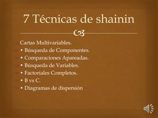 Adela Mendoza Equipo 3 Técnicas de shainin | PDF