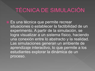 Técnicas de simulación, juego de roles y visualización | PPTX