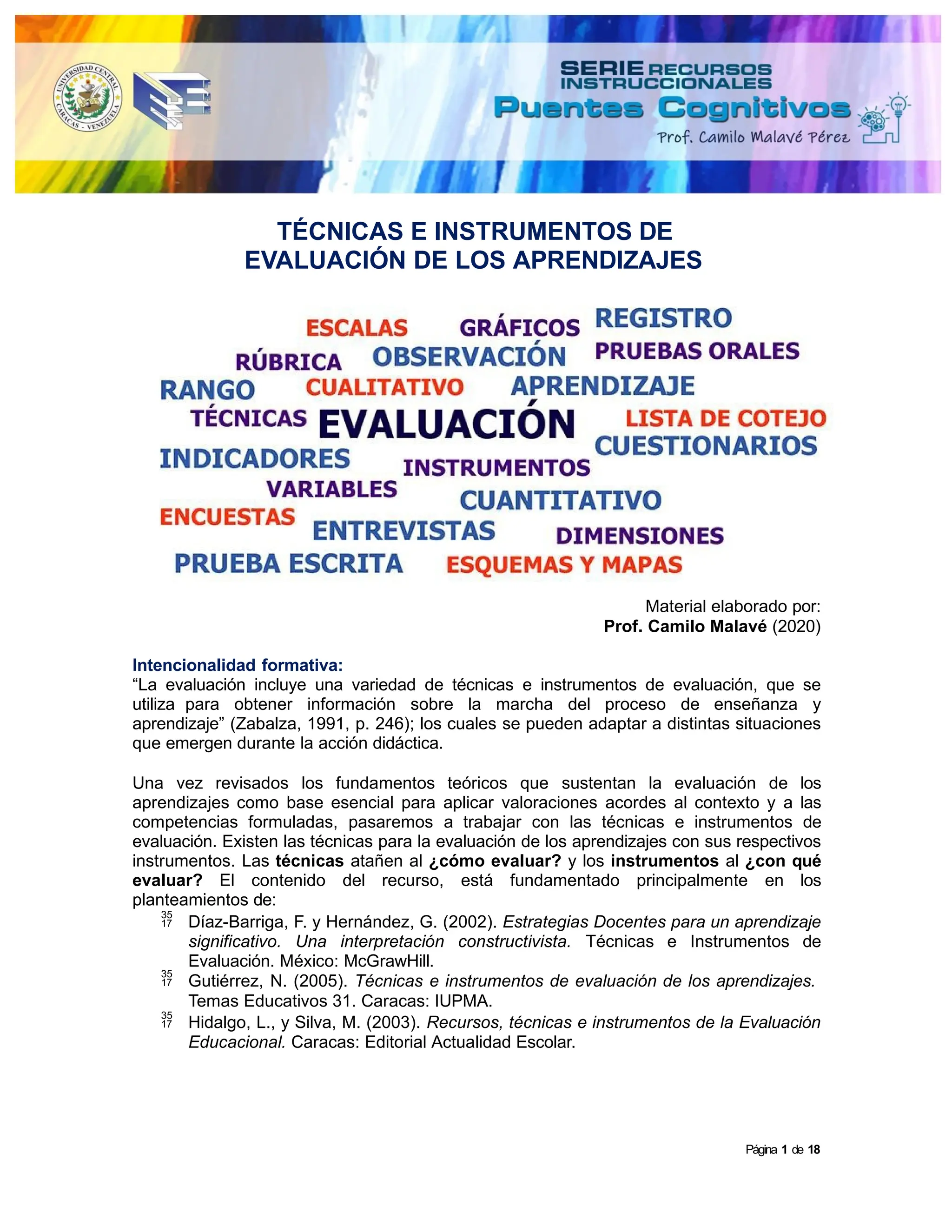 Técnicas e instrumentos de evaluación de los aprendizajes - Prof ...