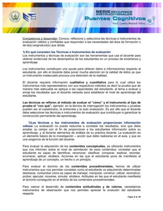 Técnicas e instrumentos de evaluación de los aprendizajes - Prof ...