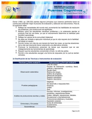 Técnicas e instrumentos de evaluación de los aprendizajes - Prof ...