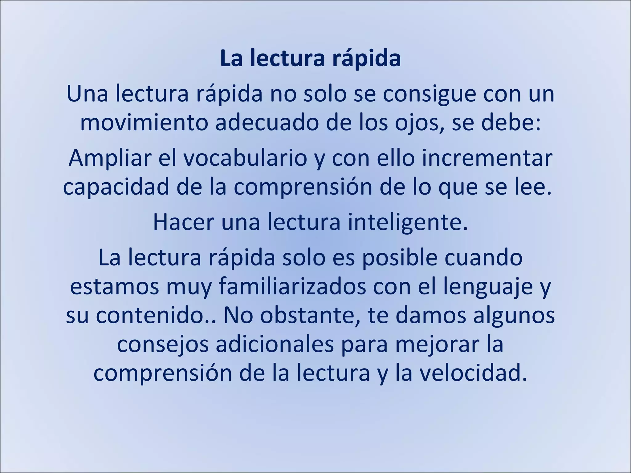 Técnicas para mejorar la lectura | PPT