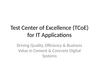 TCoE_IT_Concrete industry.why is it required | PPTX