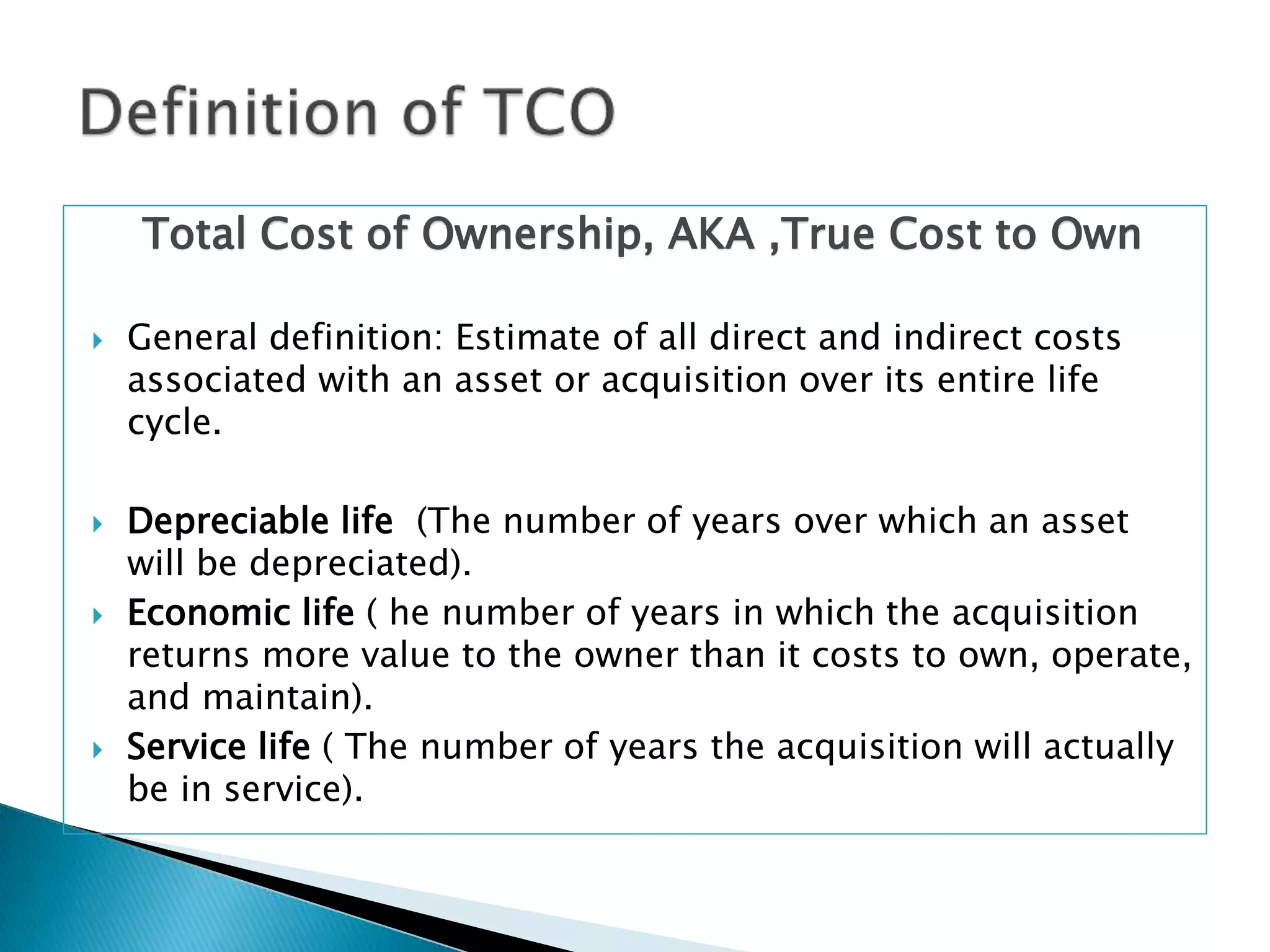 Total Cost of Ownership, what is it ? and why do we need to know more ...