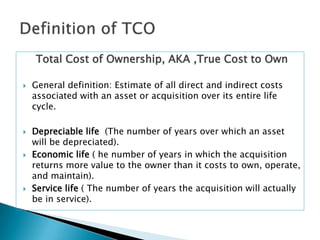 Total Cost of Ownership, what is it ? and why do we need to know more ...