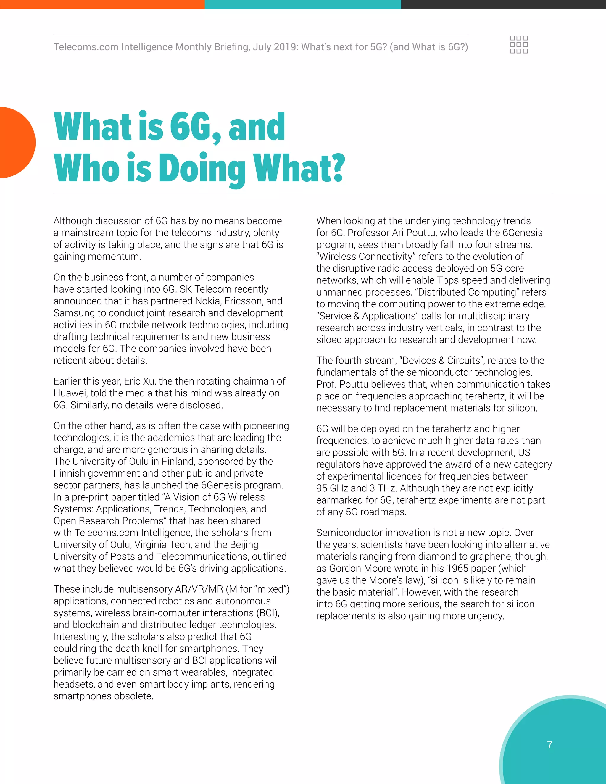 Reporte a cerca de 6G | PDF