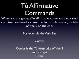 Tú commands | KEY