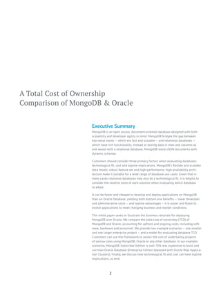 TCO - MongoDB vs. Oracle | PDF