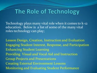 Technology in the K-12 classroom | PPTX | Computer Peripherals | Computing