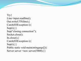 Tcp/ip server sockets | PPTX | Computer Networking | Computing