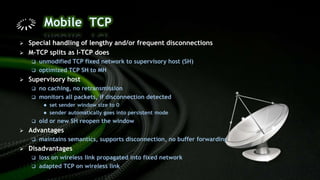 Mobile transport layer - traditional TCP | PPTX