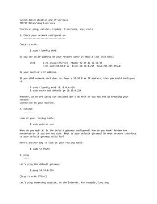 TCP/IP Exercises | PDF