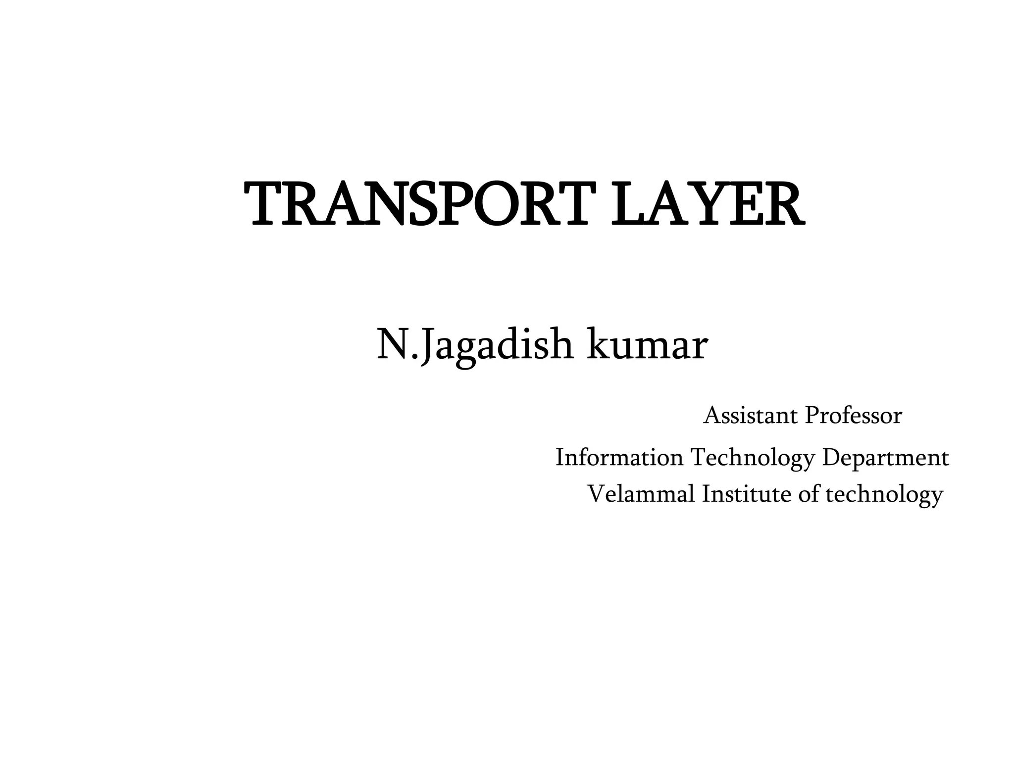 Transport Layer Protocol Pptx Computer Networking Computing