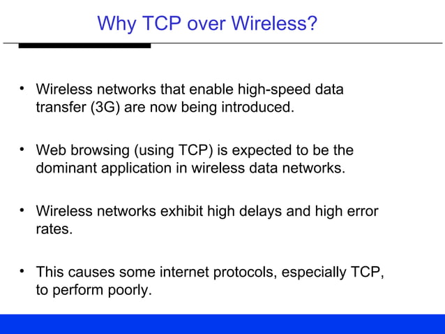 TCP Over Wireless | PPT