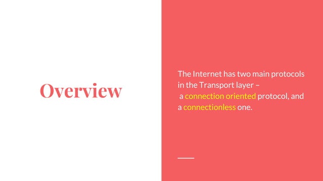 Transmission Control Protocol and User Datagram protocol | PPT