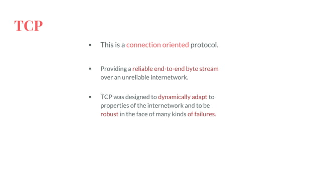 Transmission Control Protocol and User Datagram protocol | PPT