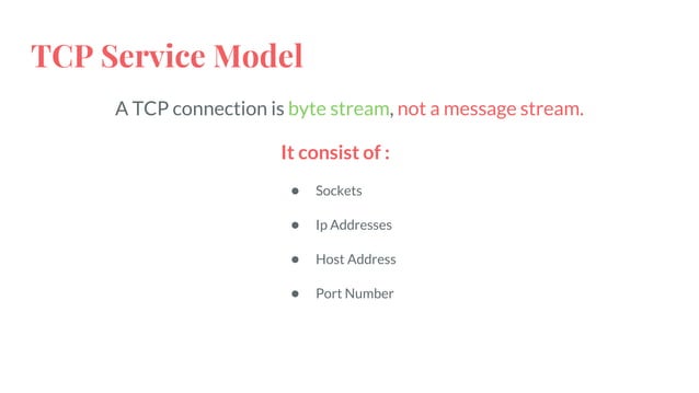 Transmission Control Protocol and User Datagram protocol | PPT