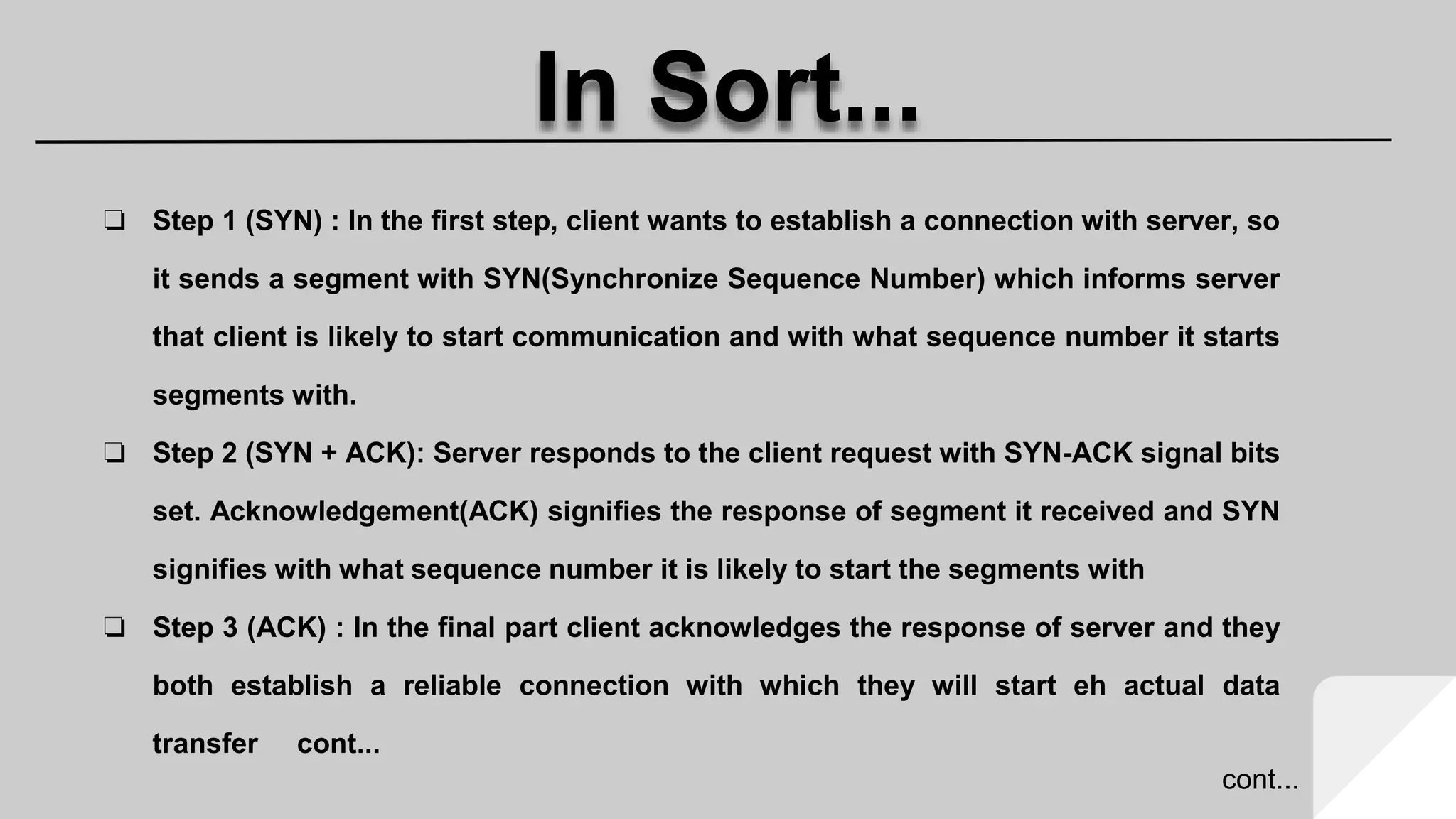 TCP/IP 3-way Handshake | PPTX