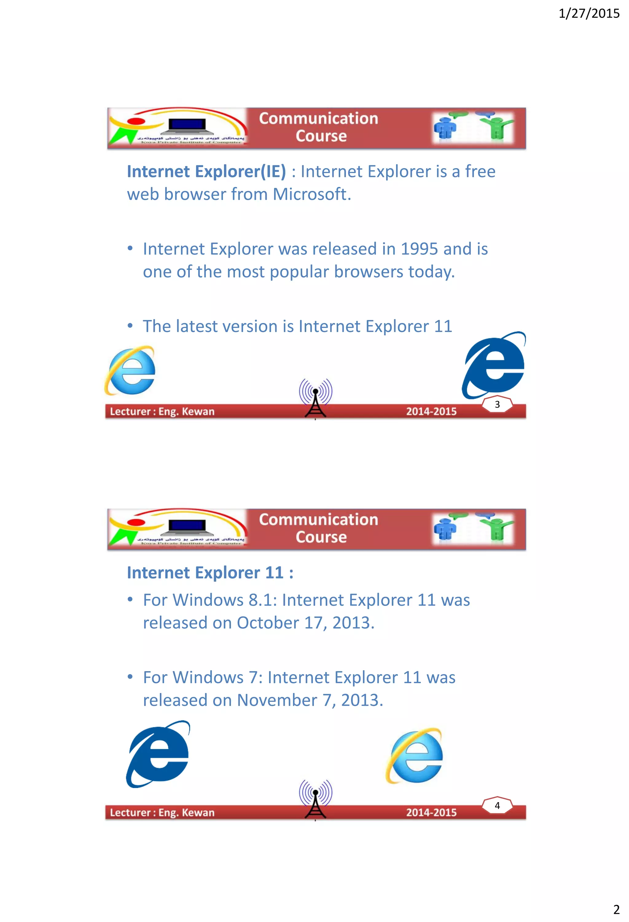 Lec 4 introduction to the common web browsers | PDF | Browsers | Computer Software and Applications