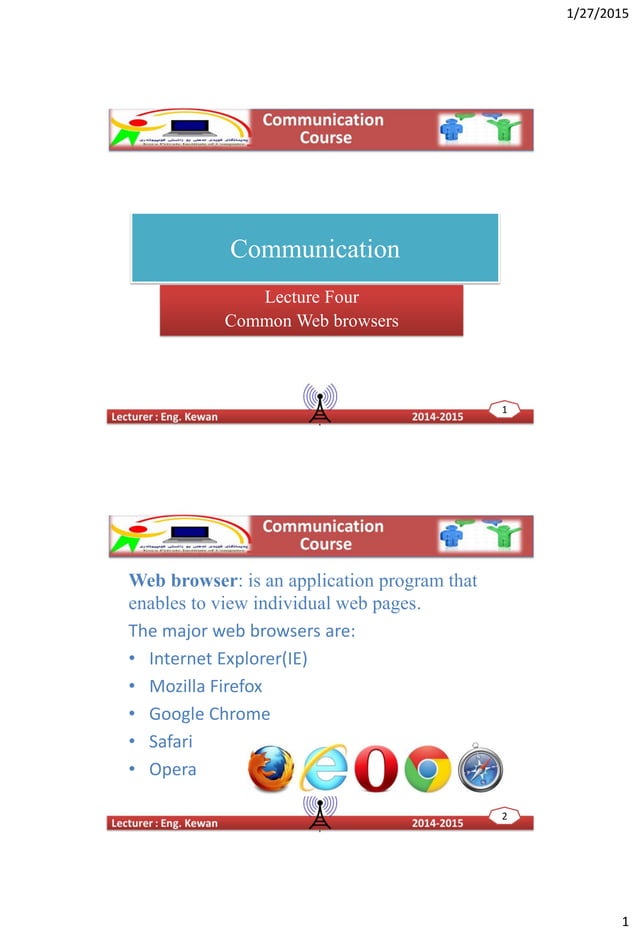 Lec 4 introduction to the common web browsers | PDF | Browsers | Computer Software and Applications