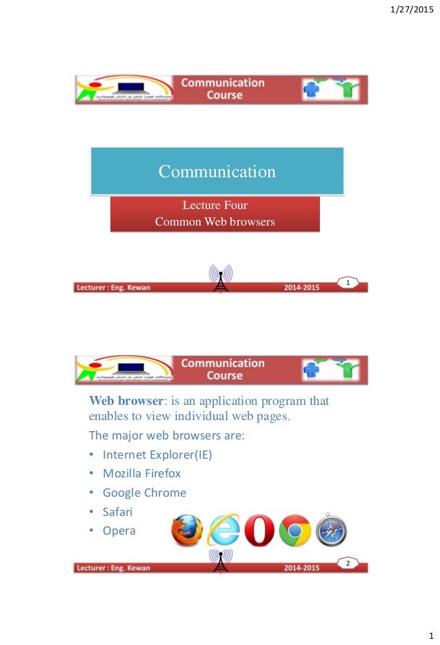 Lec 4 introduction to the common web browsers