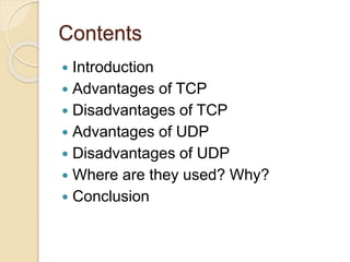 Tcp and udp.transmission control protocol.user datagram protocol | PPTX