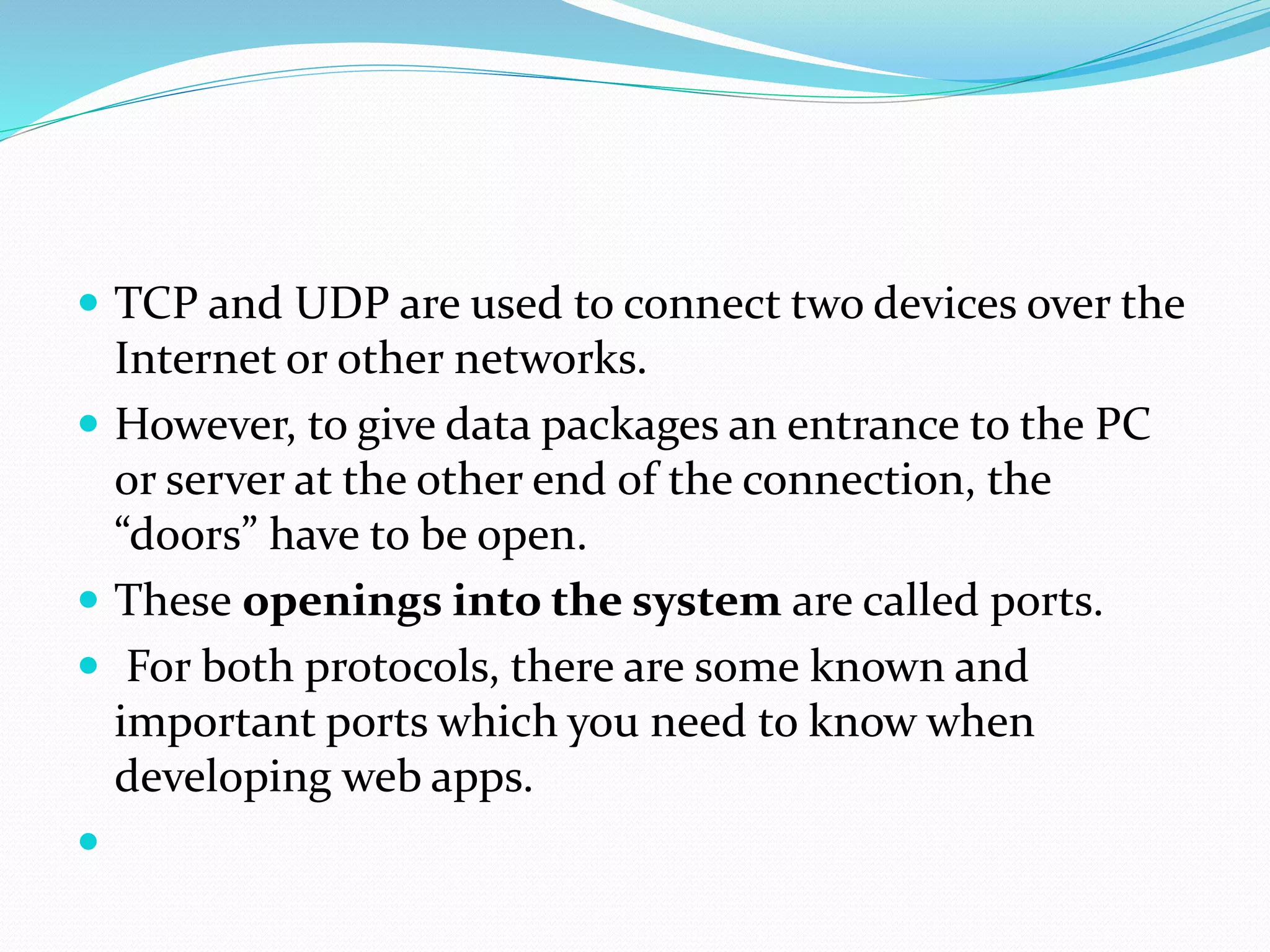 Tcp and udp ports | PPTX